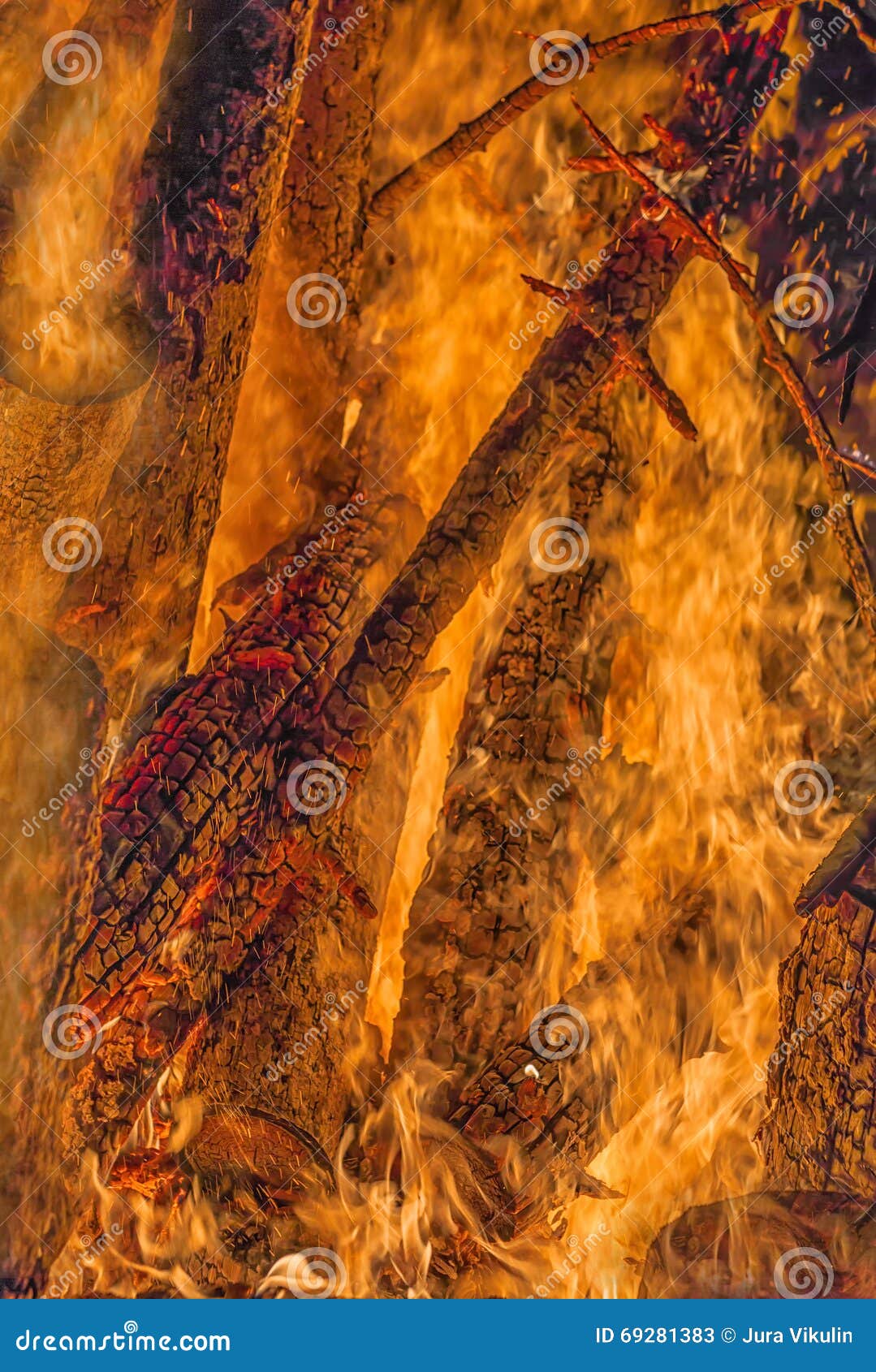 Great Fire for the Celebration Stock Image - Image of fire, light: 69281383