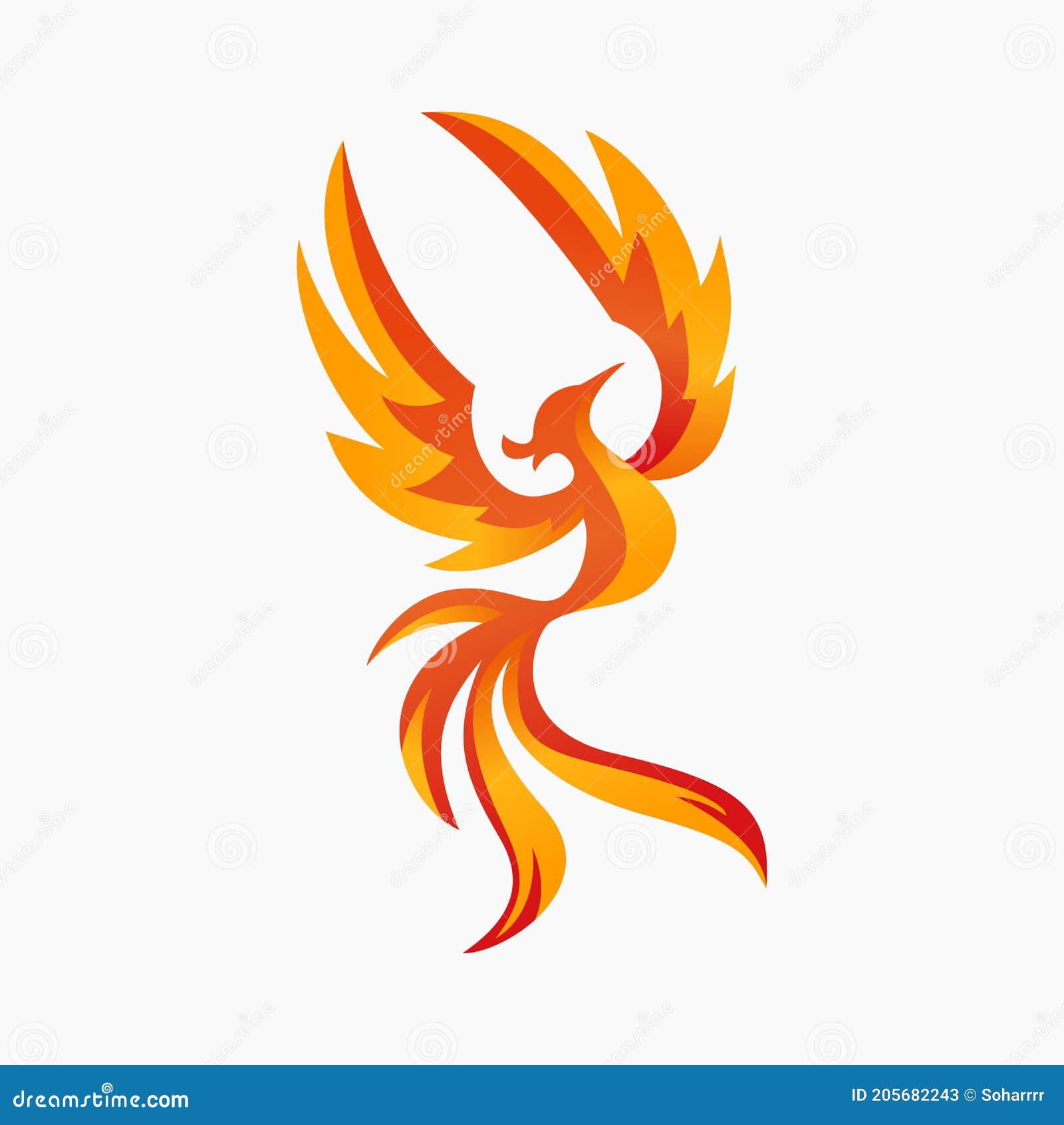 Great Fire Phoenix Vector Logo Design Template Stock Vector ...