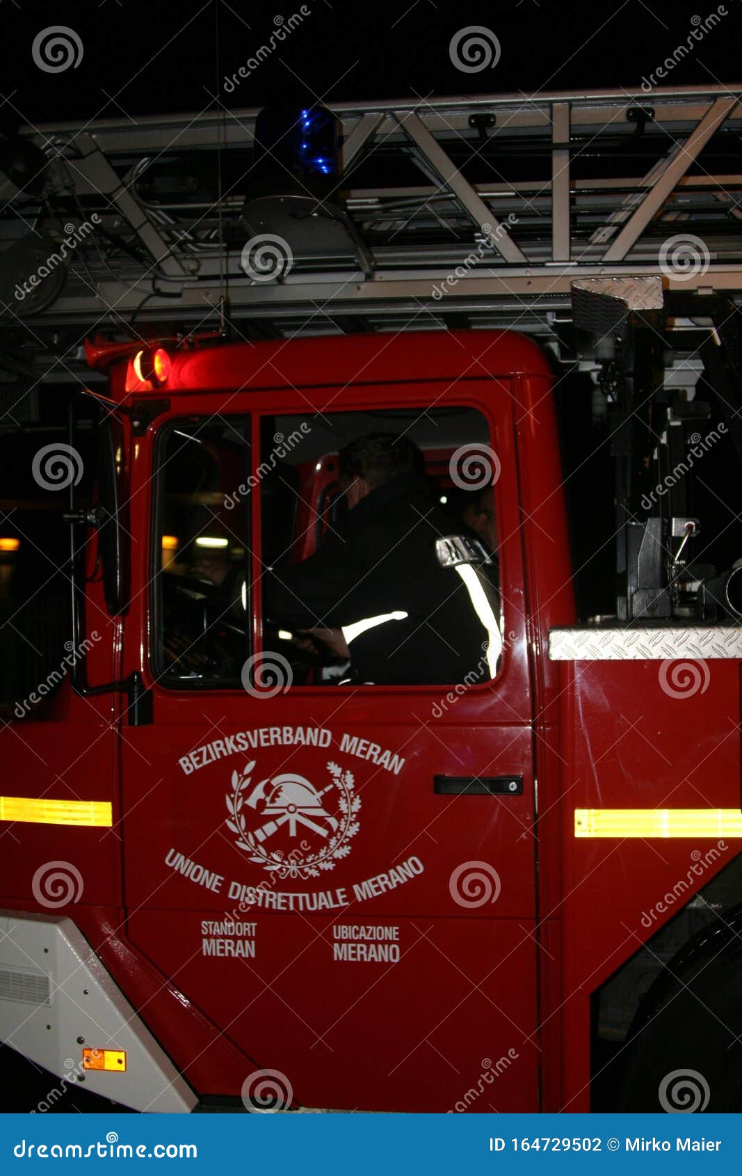 Firefighters in Operation with Ladder and Oxygen Cylinders in Merano ...