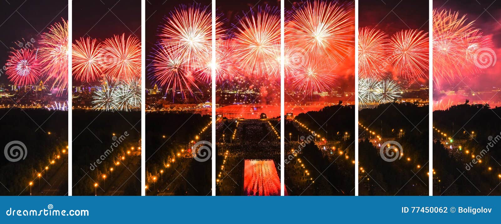Great Firework Combined Picture Set Stock Photo - Image of celebration ...