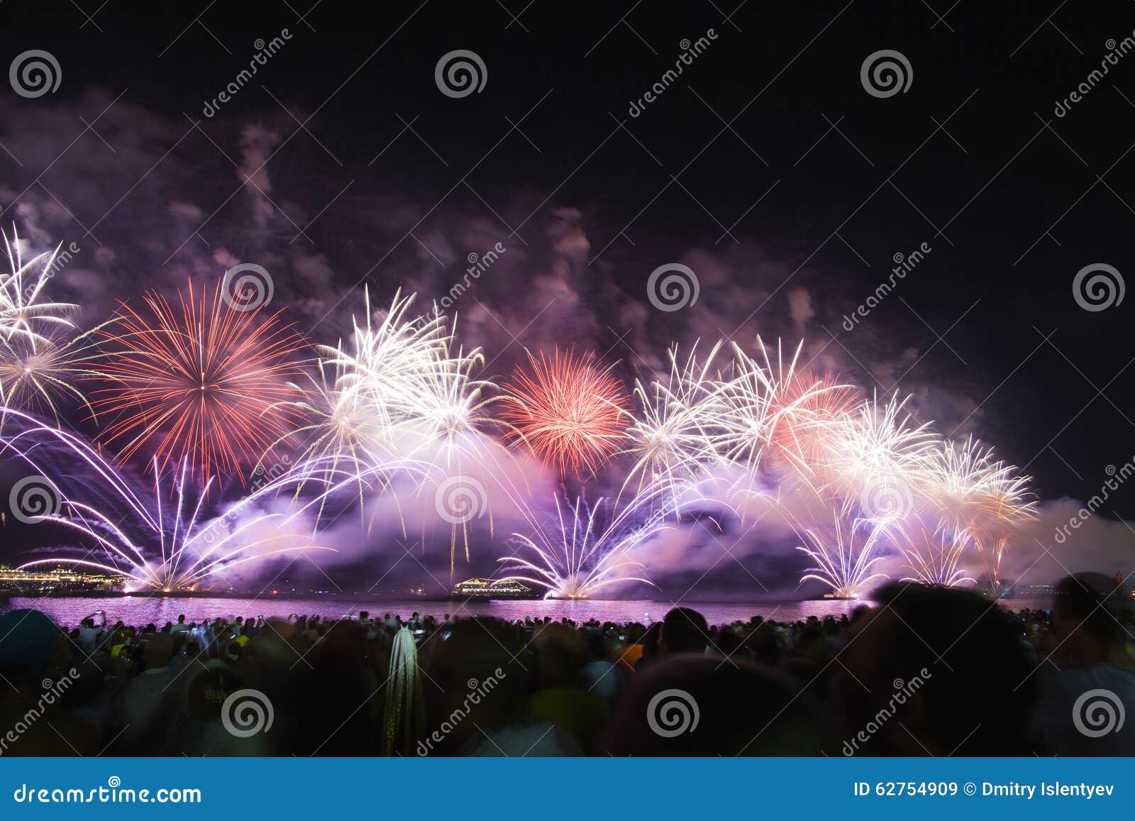 Great Fireworks at Copacabana Beach Stock Image - Image of light, flash ...