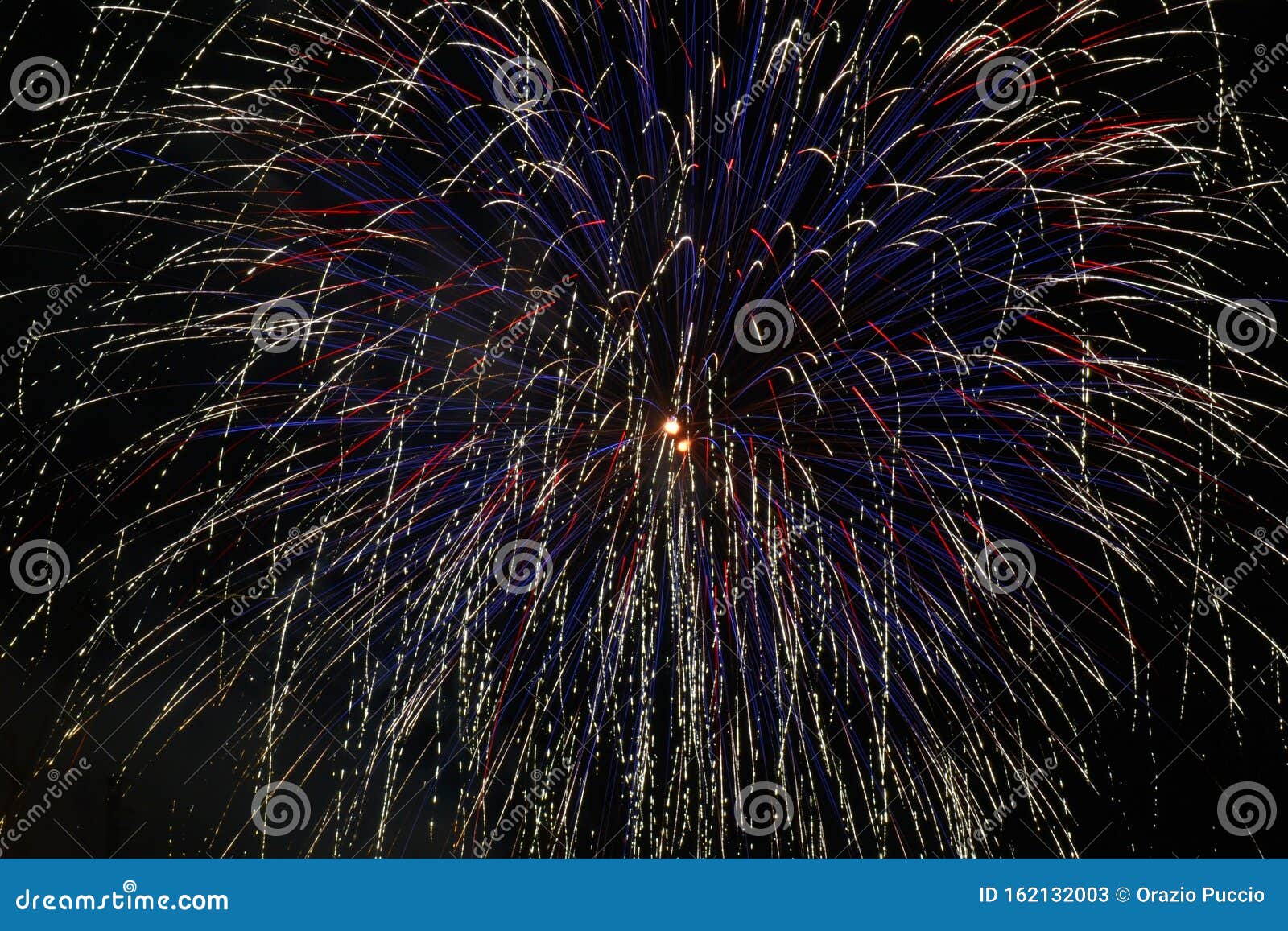Great Fireworks in the Dark Night Sky Stock Image - Image of celebrate ...