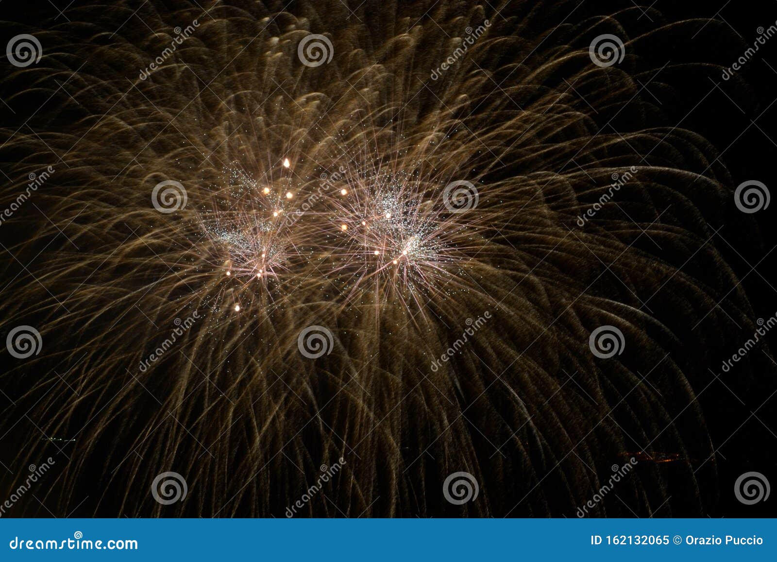 Great Fireworks In The Dark Night Sky Royalty-Free Stock Photo ...
