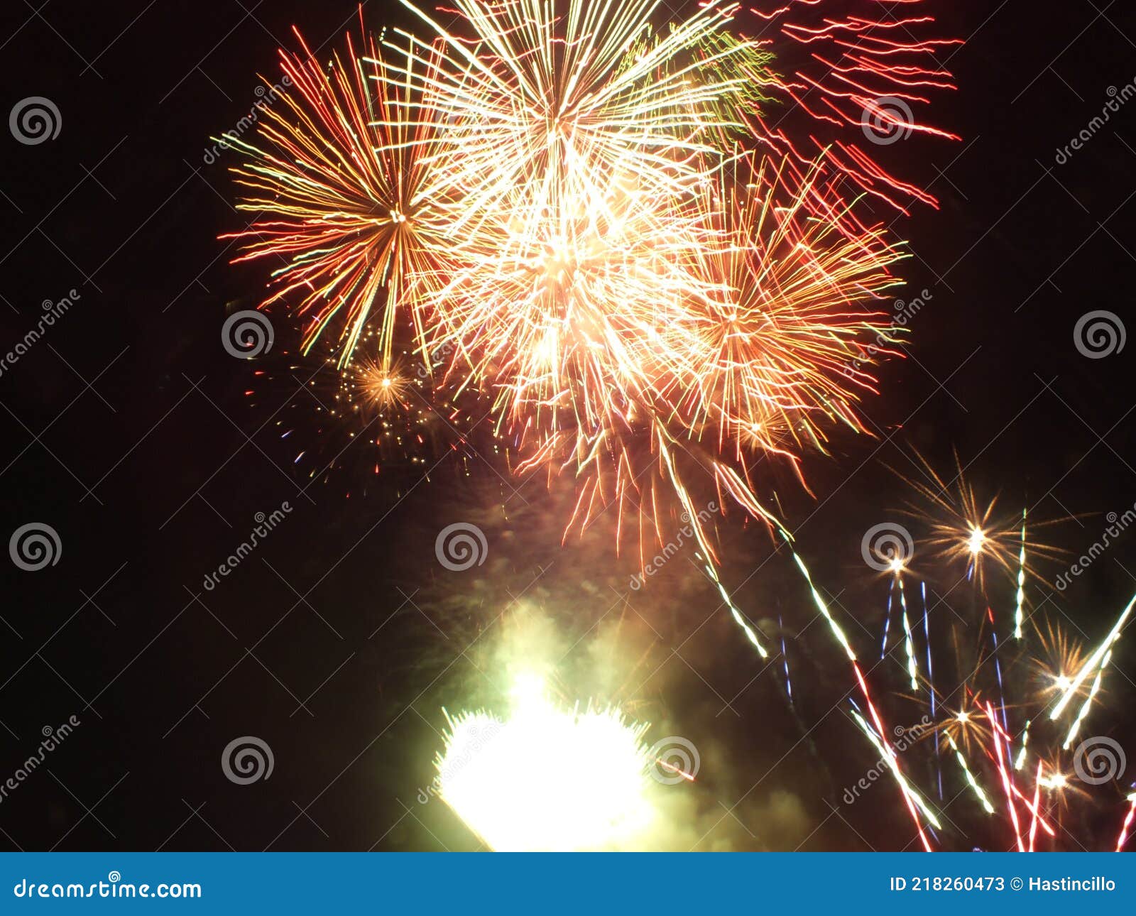 Great Fireworks in the Night Stock Image - Image of night, ceremony ...