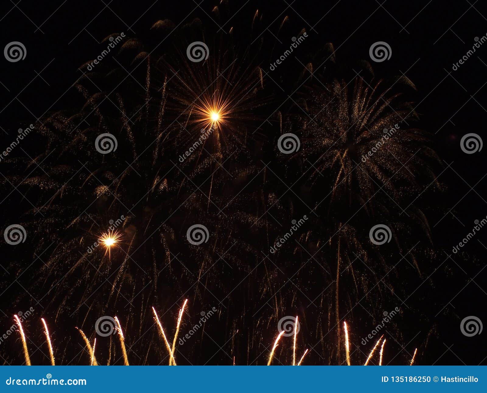 Great Fireworks in the Night Stock Photo - Image of exploit, festival ...