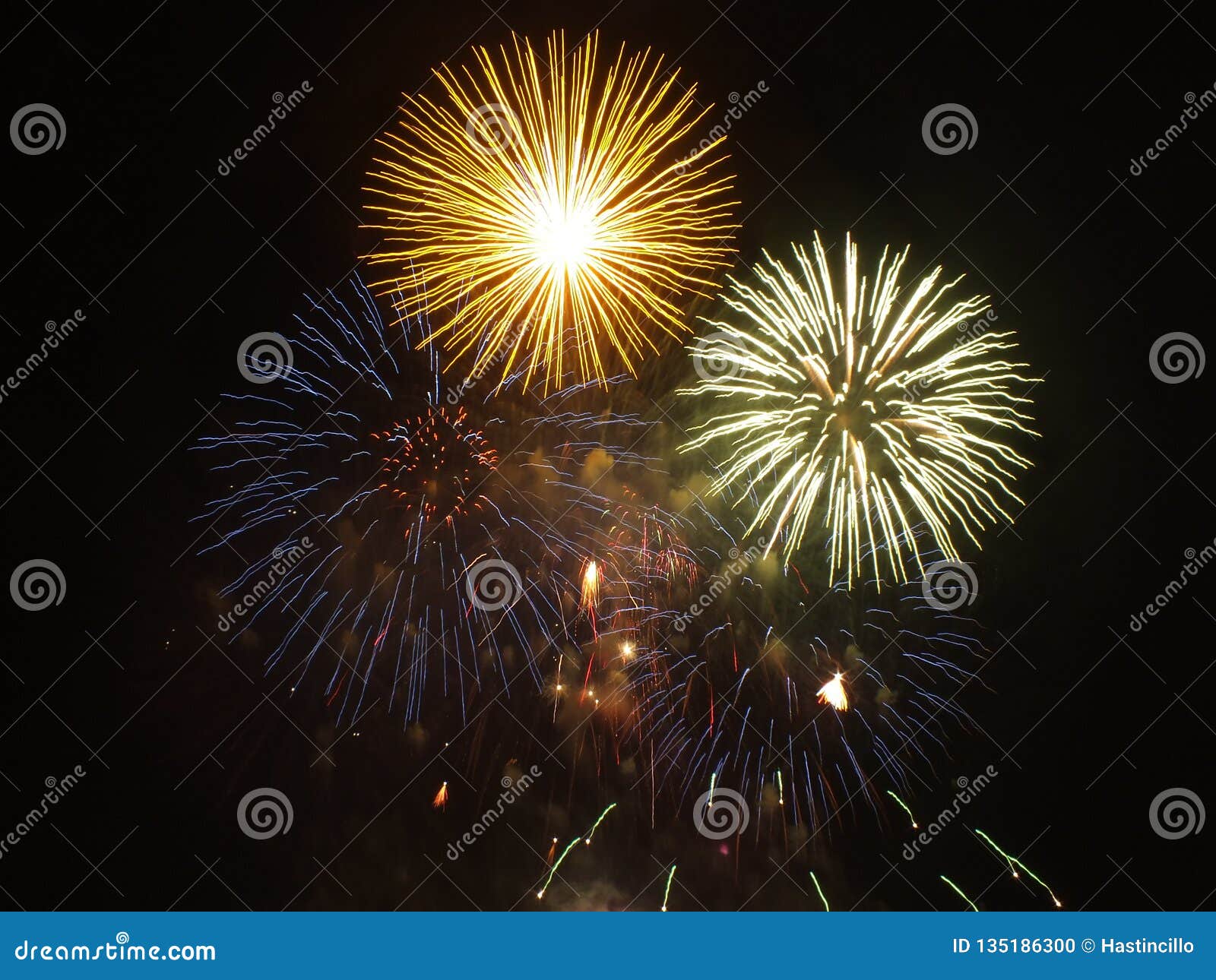 Great Fireworks in the Night Stock Photo - Image of night, festival ...