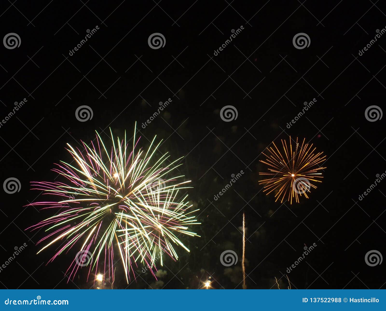 Great Fireworks in the Night Stock Photo - Image of ceremony, night ...