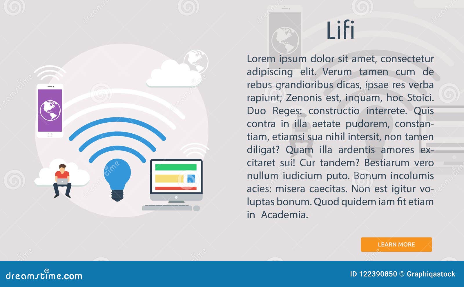 Lifi Conceptual Banner stock vector. Illustration of business - 122390850