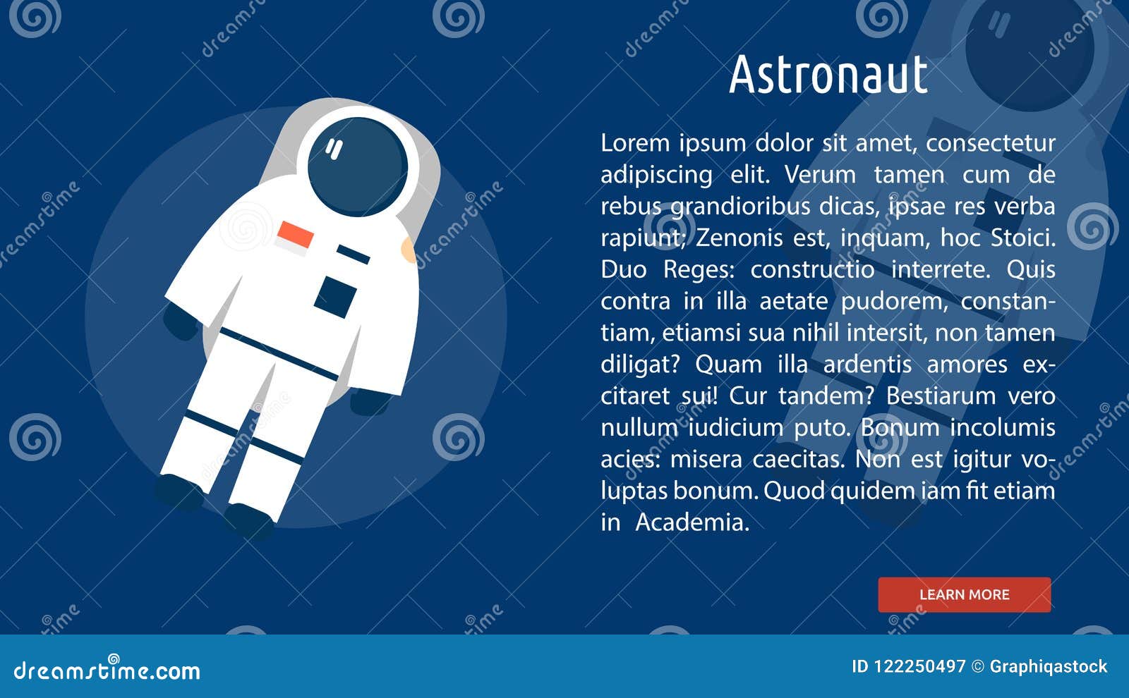 Astronaut Banner Concept stock vector. Illustration of banner - 122250497