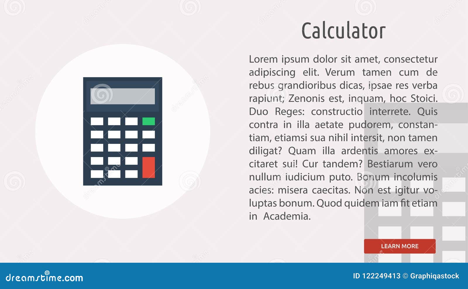 Calculator Banner Concept stock vector. Illustration of concept - 122249413