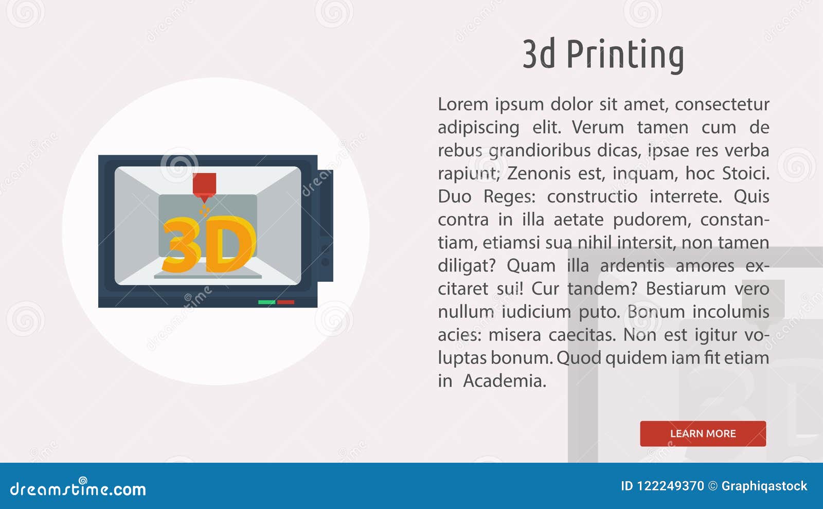 3d Printing Banner Concept stock vector. Illustration of technology ...