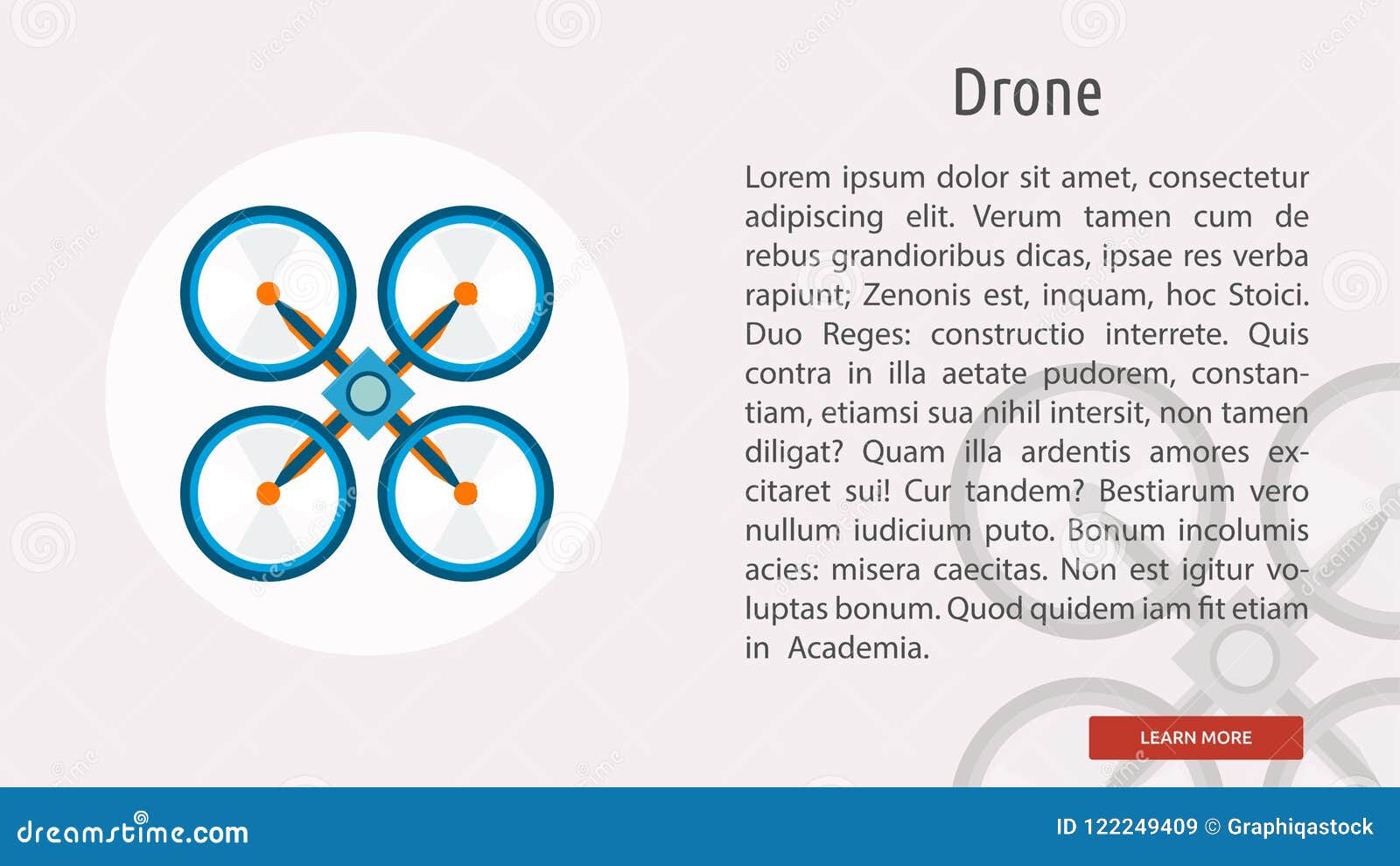 Drone Banner Concept stock vector. Illustration of robot - 122249409