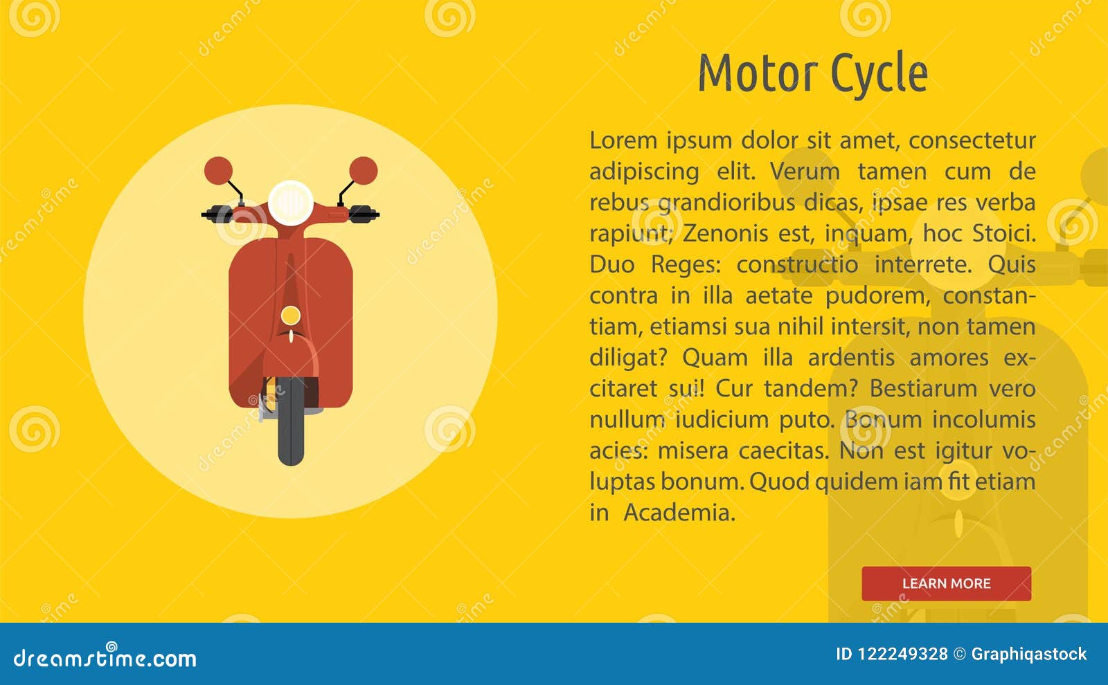 Motor Cycle Banner Concept stock vector. Illustration of circle - 122249328