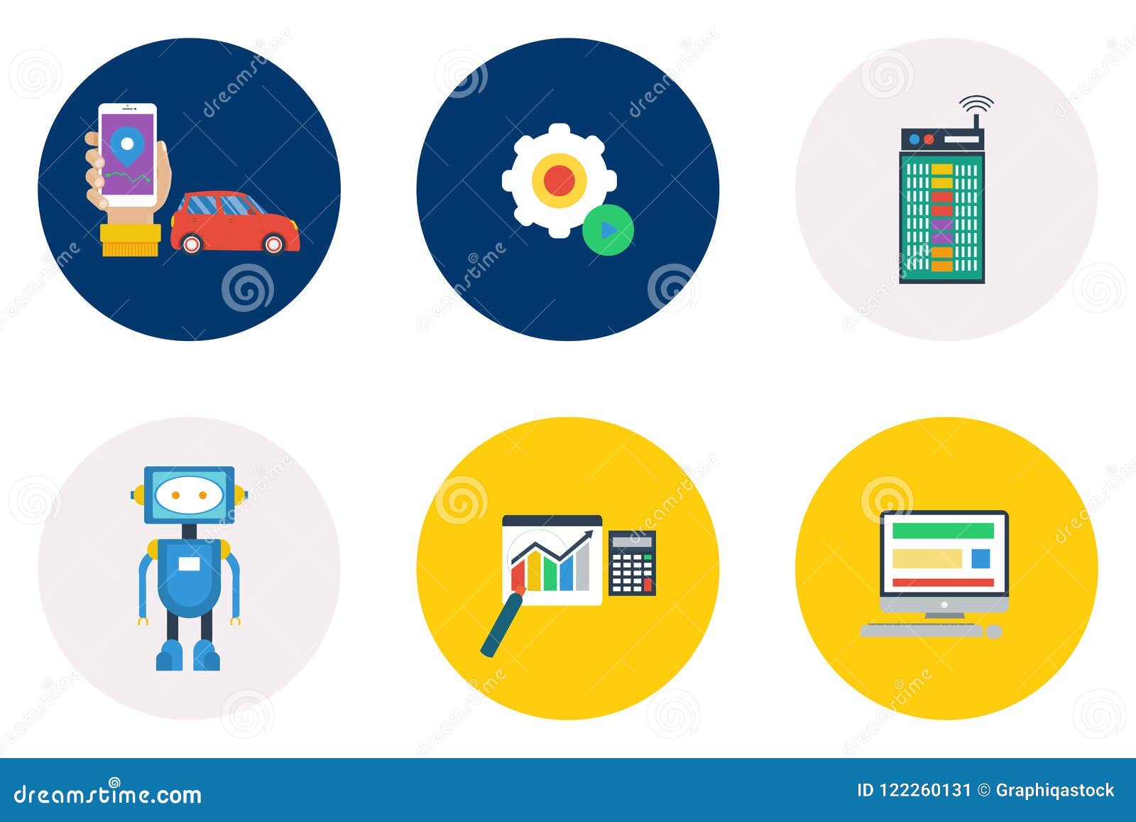 Technology Icons Design stock vector. Illustration of background ...