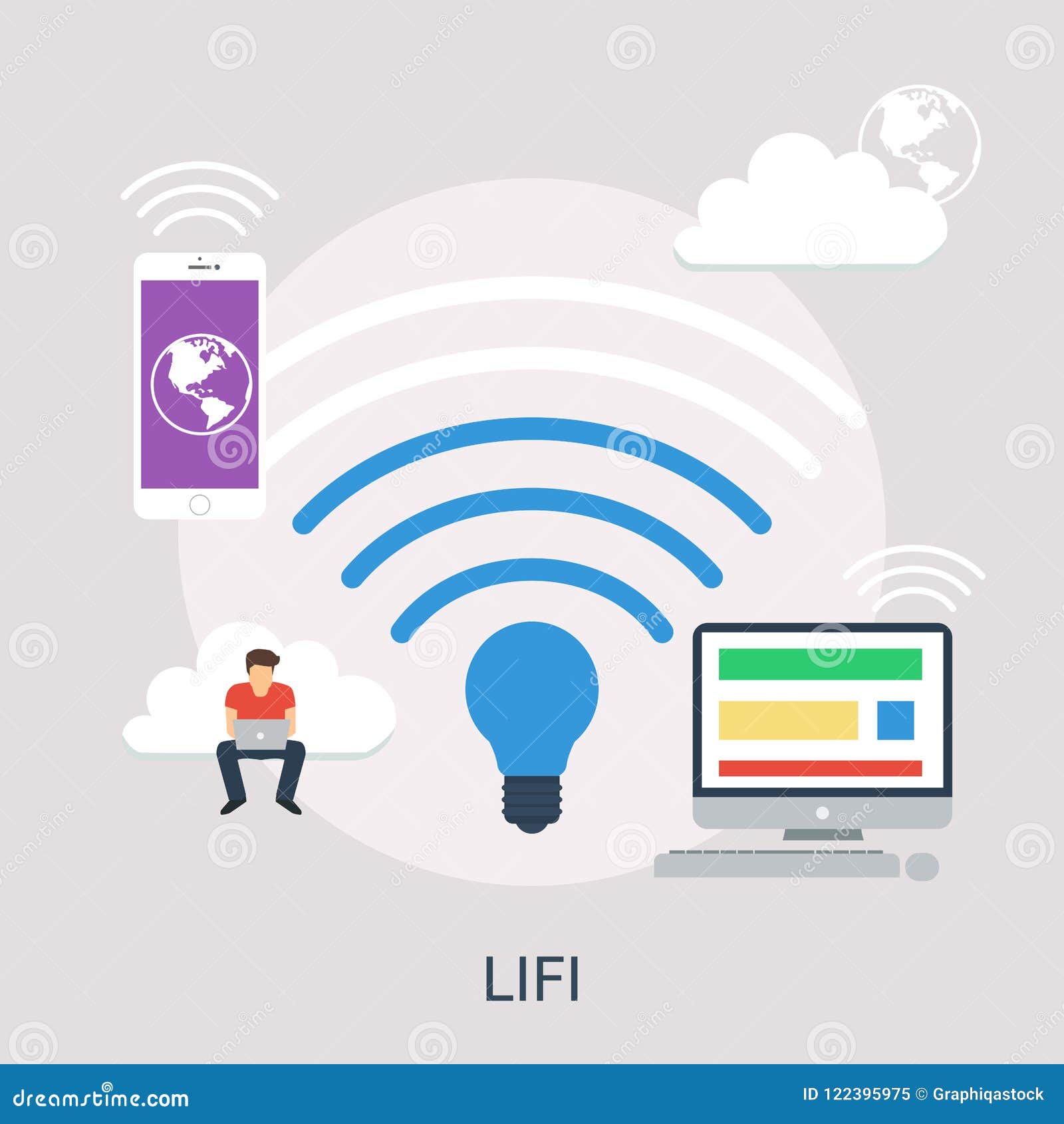 Lifi Conceptual Design stock vector. Illustration of great - 122395975