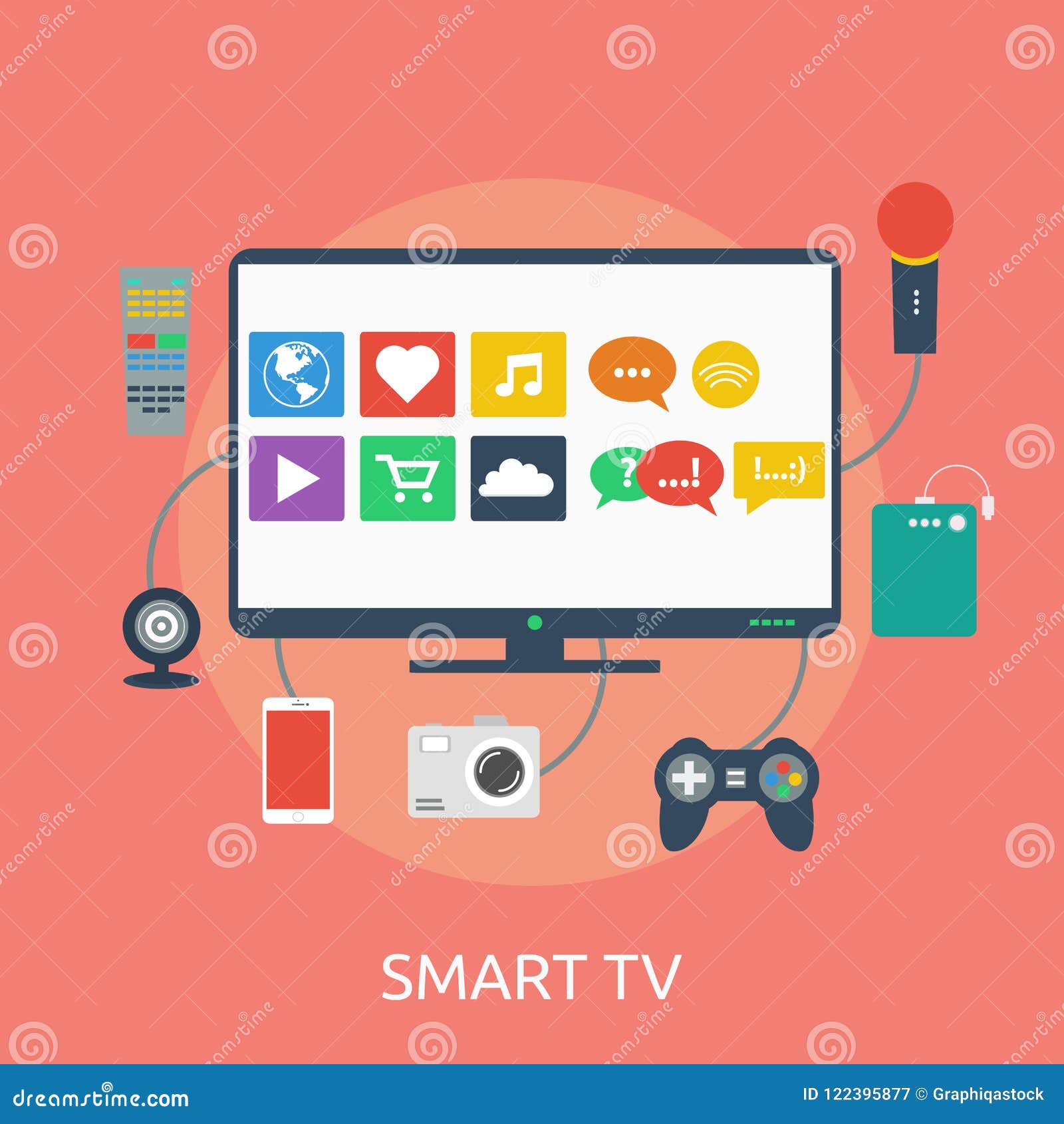 Smart TV Conceptual Design stock vector. Illustration of internet ...