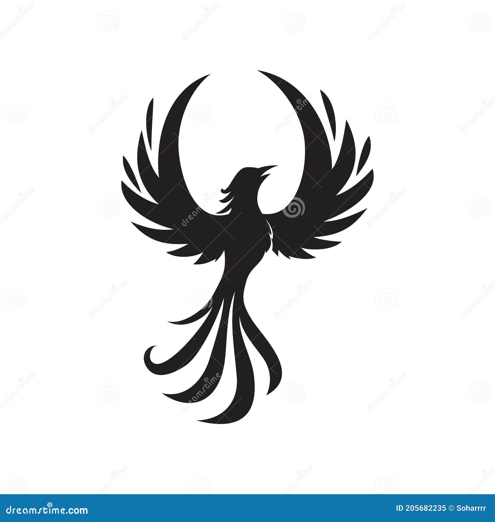 Great Flying Phoenix Vector Logo Design Template Stock Vector ...