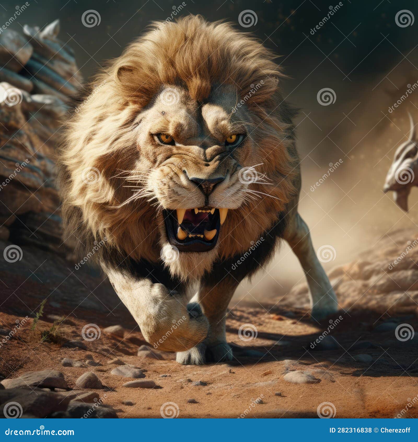 The Great Formidable Lion stock illustration. Illustration of dreadful ...