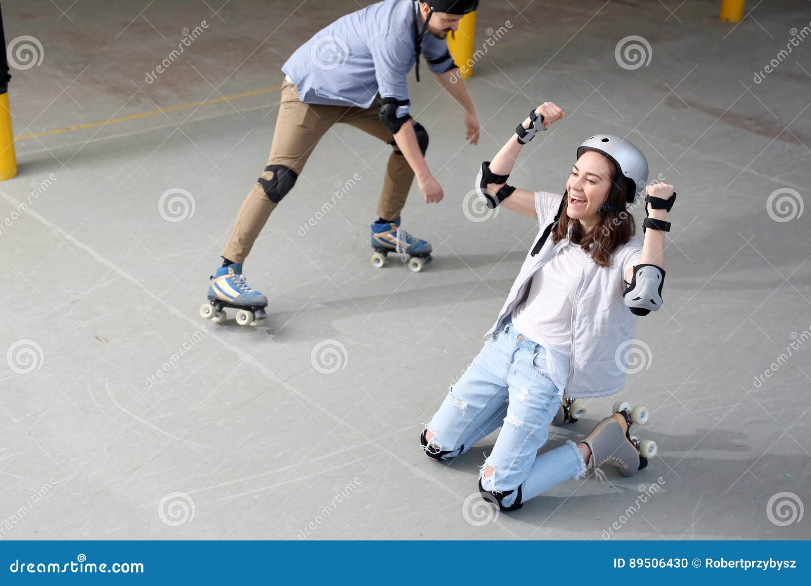 Great Fun on Roller Skates. Stock Photo - Image of teenager, skates ...