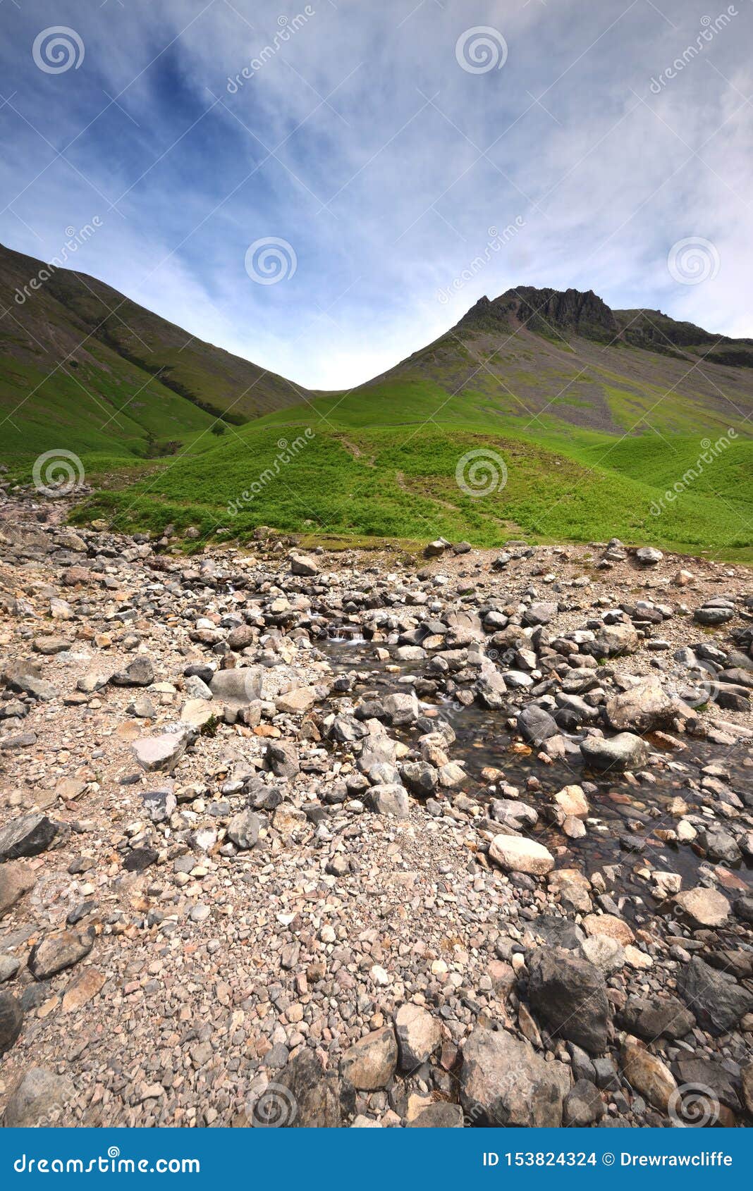 Great Gable Ridge Above Wasdale Head Stock Photo - Image of fields ...