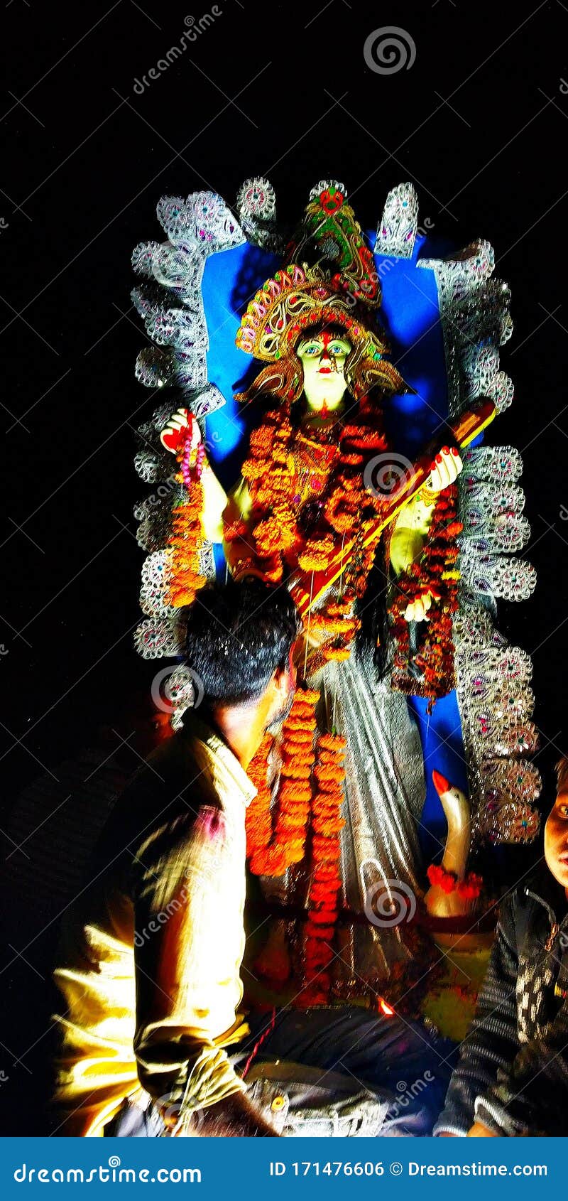 Great Goddess 2 God of Knowledge Saraswati Maa Stock Photo - Image of ...