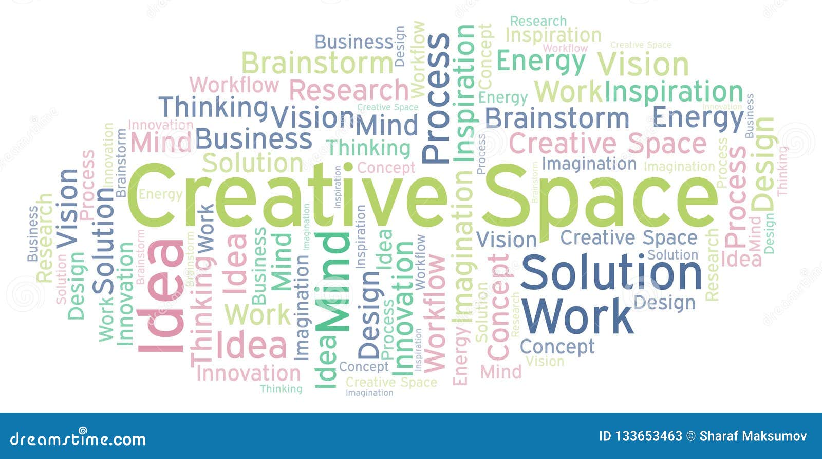Creative Space Word Cloud, Made with Text only Stock Illustration ...