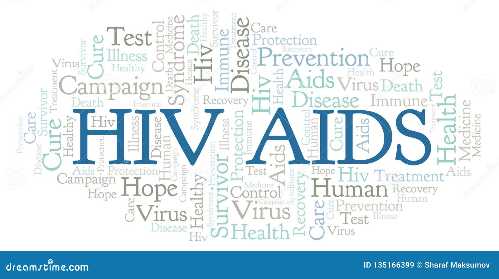HIV AIDS Word Cloud, Made with Text only Stock Illustration ...