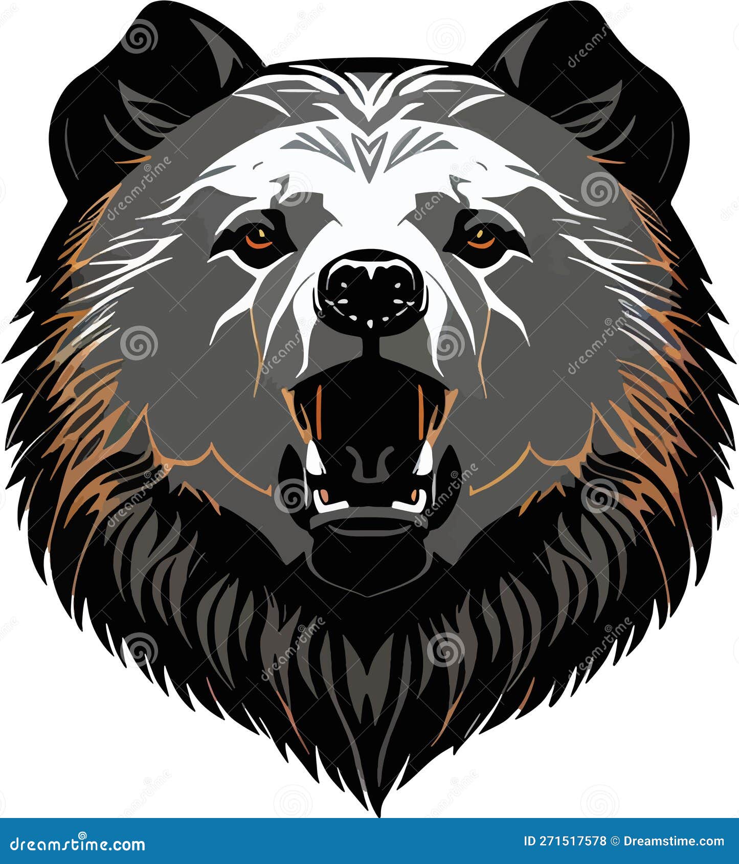 Great Grizzly Bear Vector. Grizzly Bear Vector Stock Vector ...