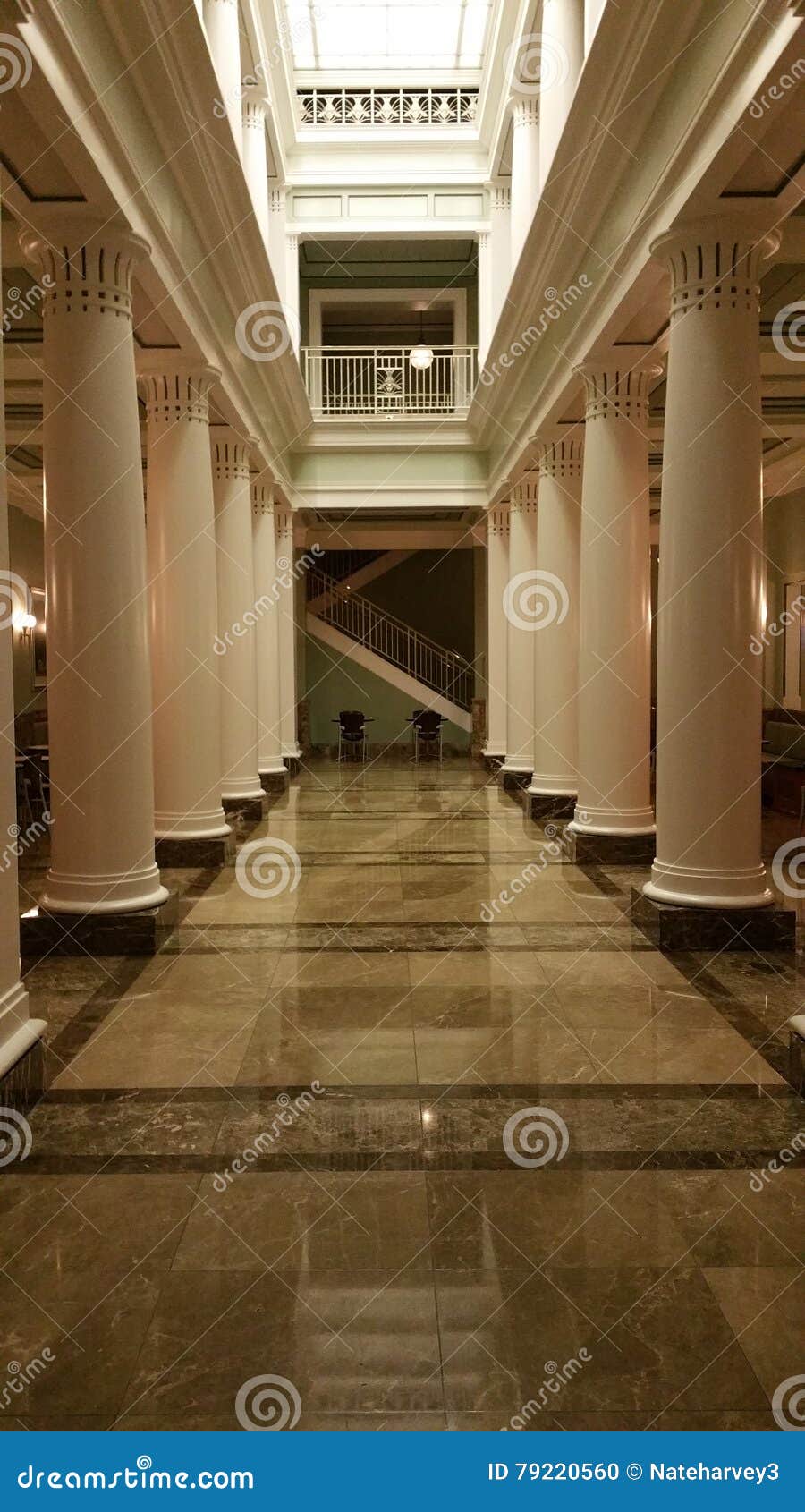 Great Hall stock photo. Image of hallway, hall, pillars - 79220560