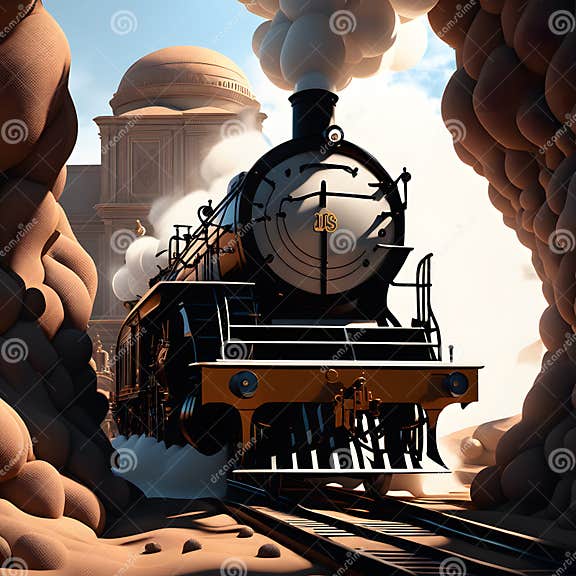 Steam Locomotive, AI-Generatet Stock Illustration - Illustration of ... Steam Locomotive, AI-Generatet Stock Illustration - Illustration of ...