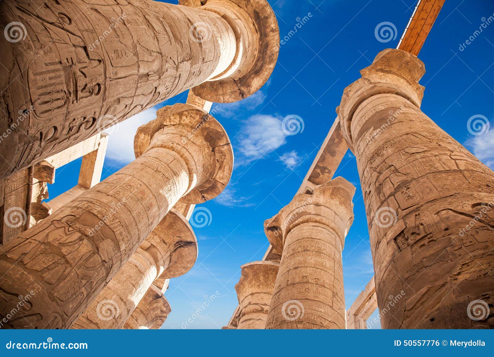Great Hypostyle Hall and Clouds at the Temples of Karnak Stock Photo ...