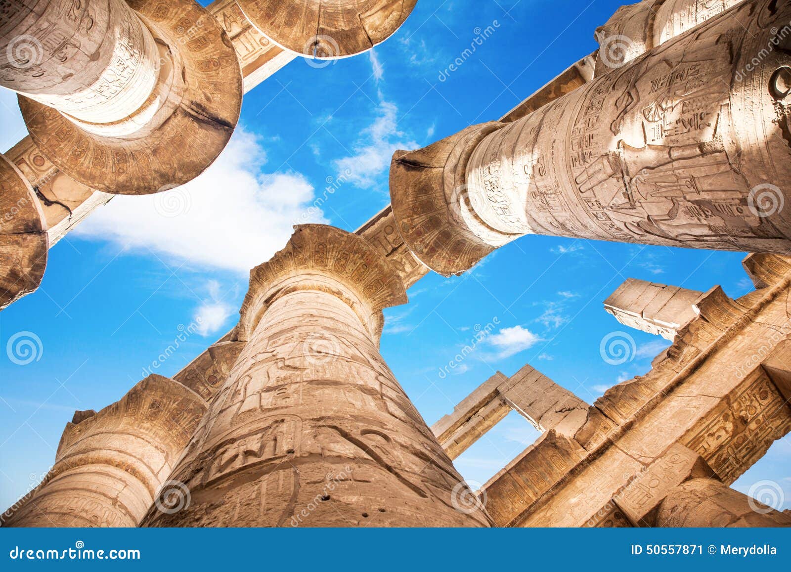 Great Hypostyle Hall and Clouds at the Temples of Karnak Stock Image ...