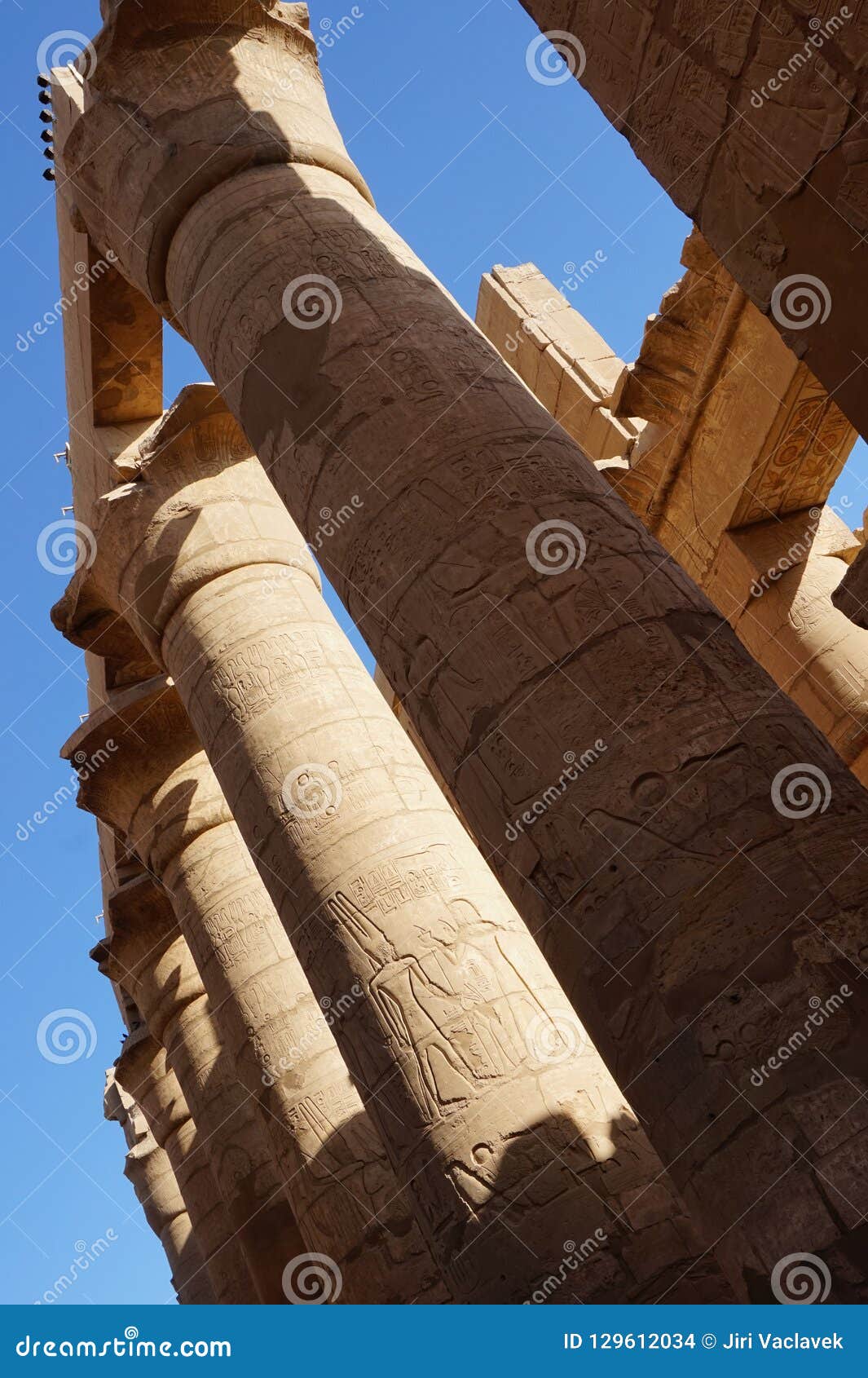 Great Hypostyle Hall and Clouds at the Temples of Karnak Stock Photo ...