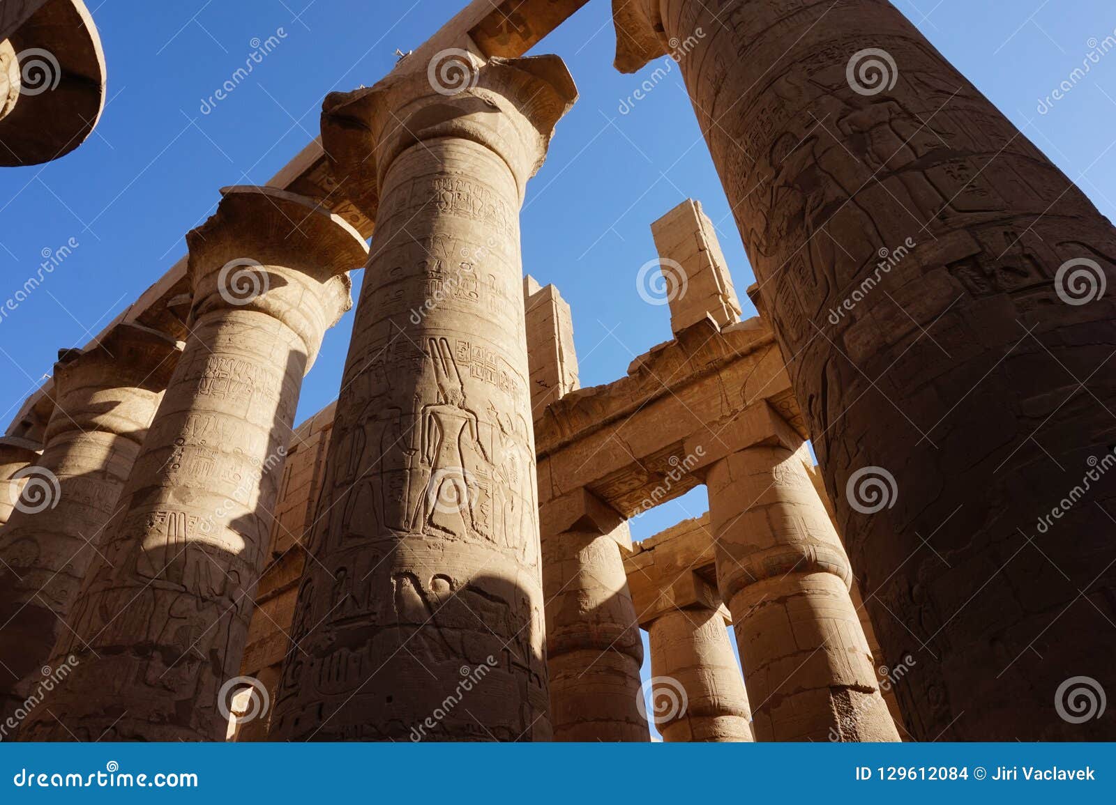 Great Hypostyle Hall and Clouds at the Temples of Karnak Stock Photo ...