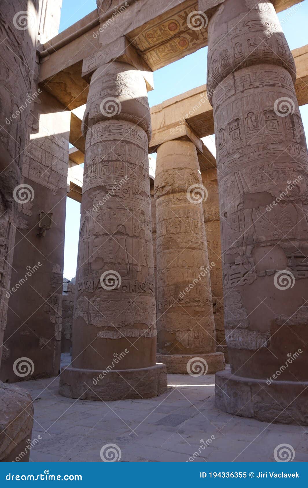 Great Hypostyle Hall and Clouds at the Temples of Karnak Stock Image ...