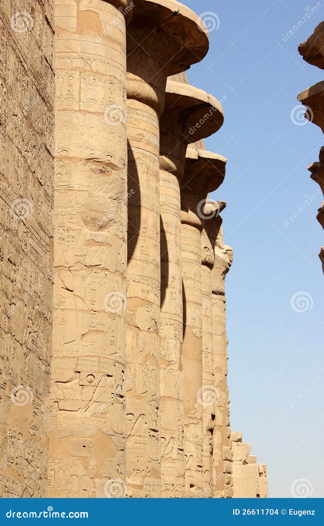 The Great Hypostyle Hall of the Temple of Karnak. Stock Photo - Image ...