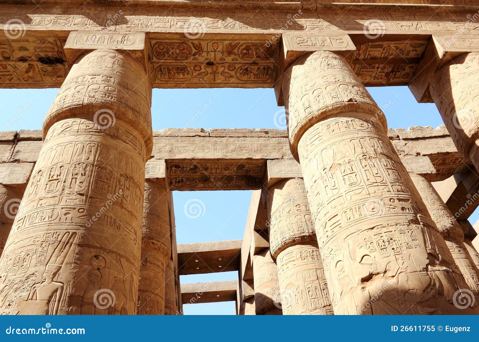 The Great Hypostyle Hall of the Temple of Karnak. Stock Image - Image ...