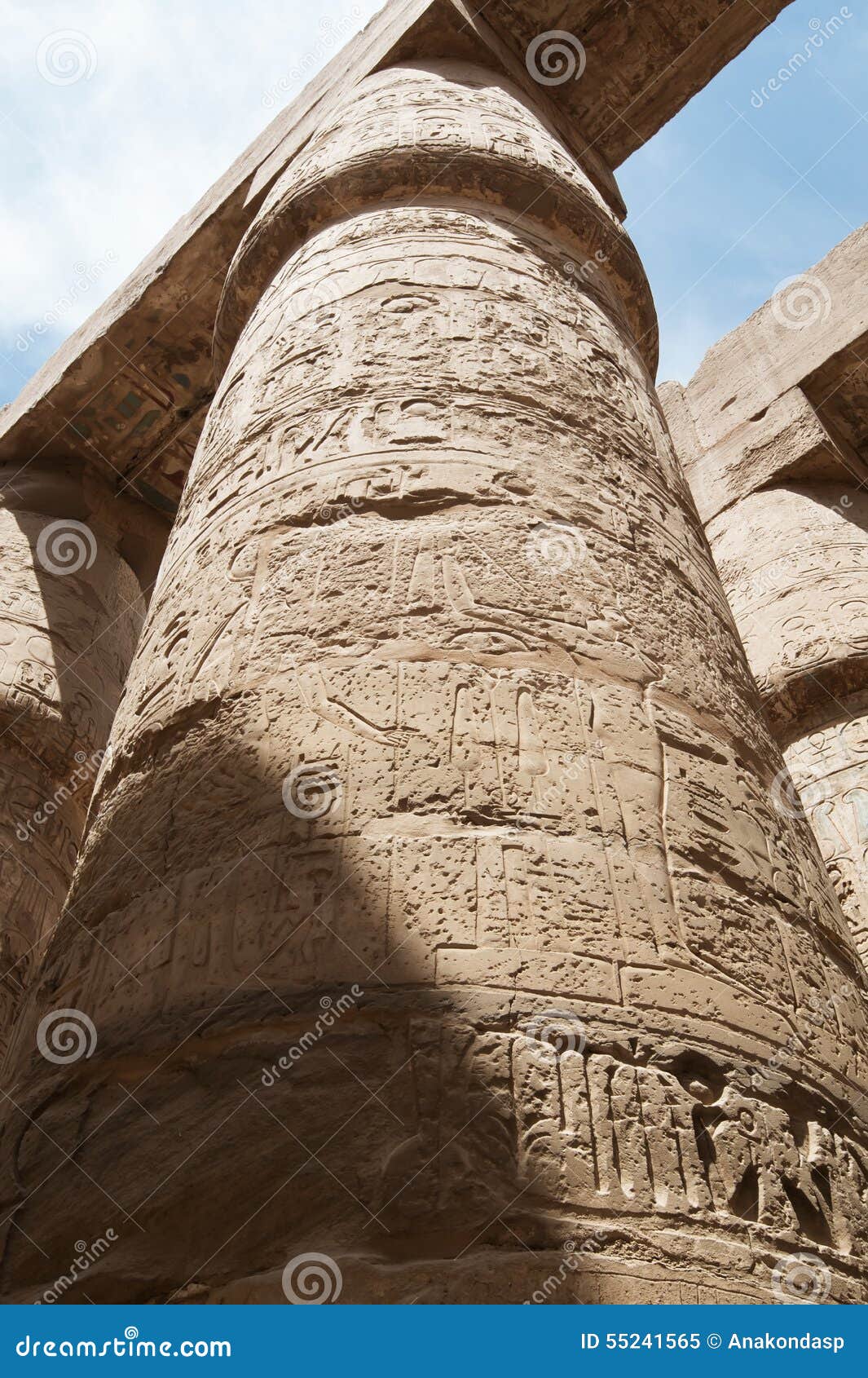 The Great Hypostyle Hall of the Temple of Karnak. Luxor, Egypt. Stock ...