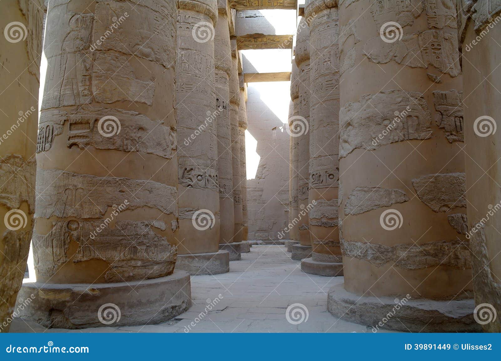 Great Hypostyle Hall at the Temples of Karnak Stock Image - Image of ...