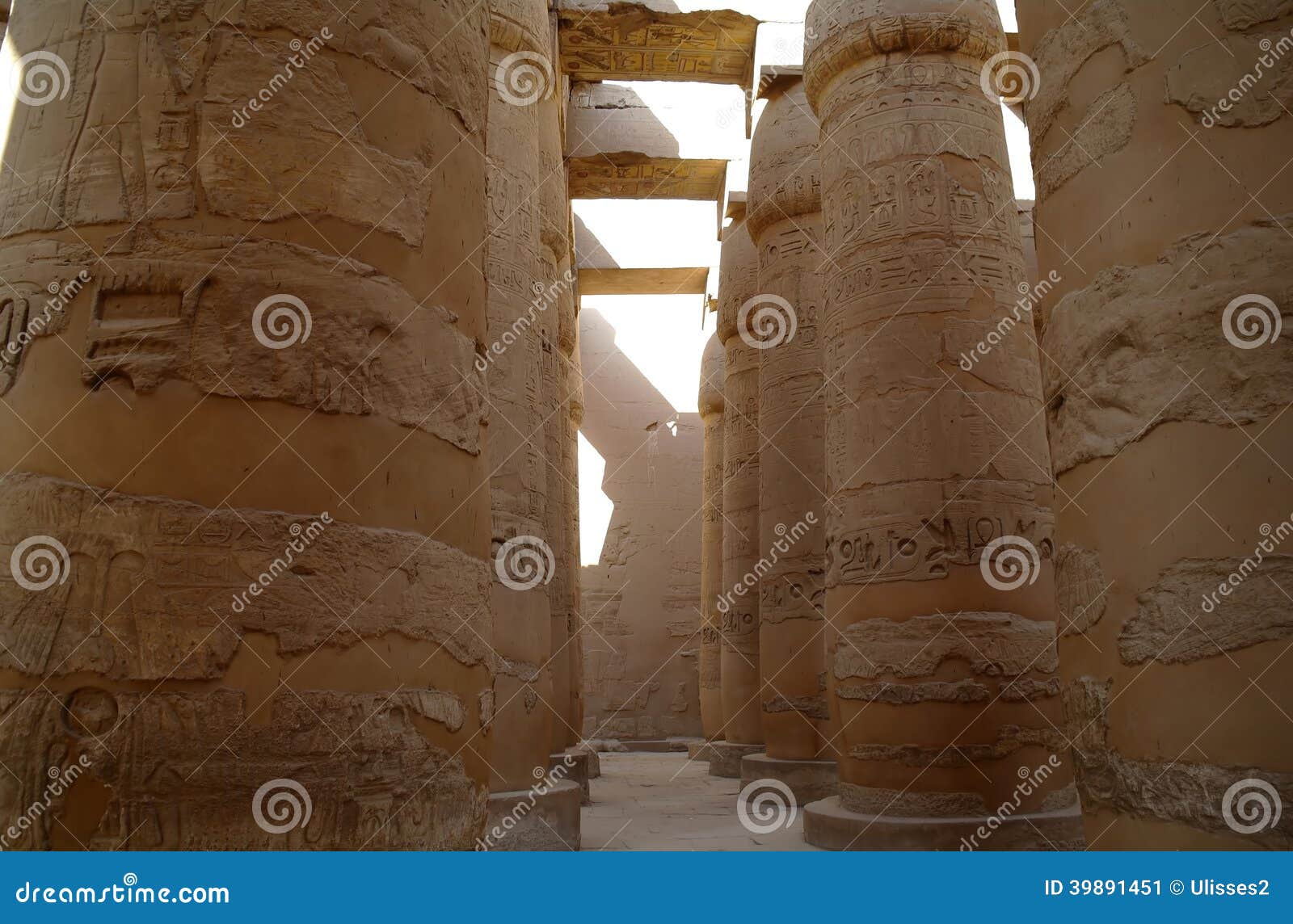 Great Hypostyle Hall at the Temples of Karnak Stock Image - Image of ...