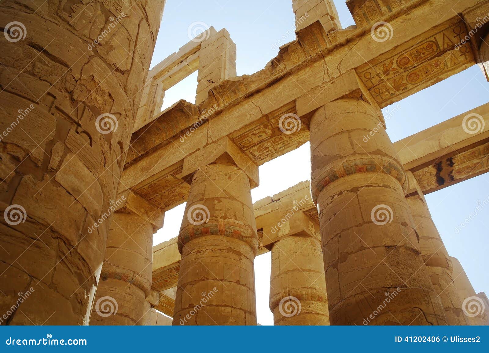 Great Hypostyle Hall at the Temples of Karnak, Stock Photo - Image of ...
