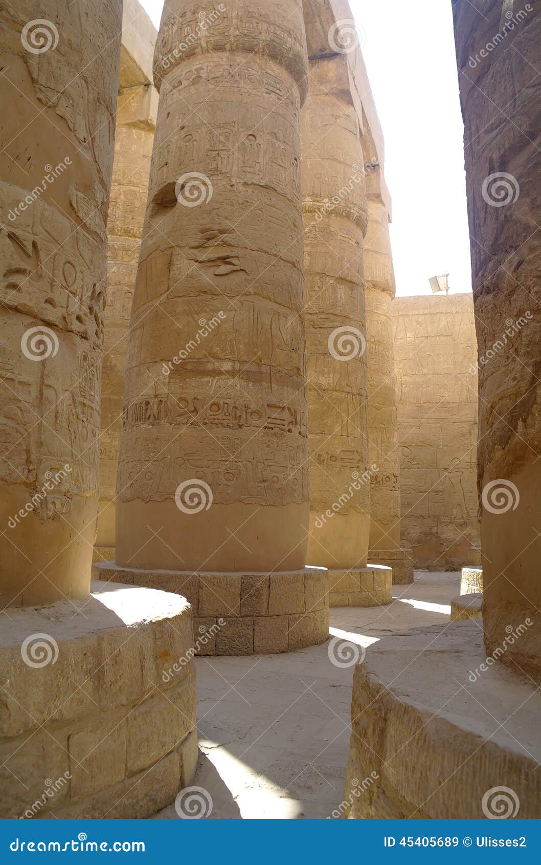 Great Hypostyle Hall at the Temples of Karnak . Stock Image - Image of ...