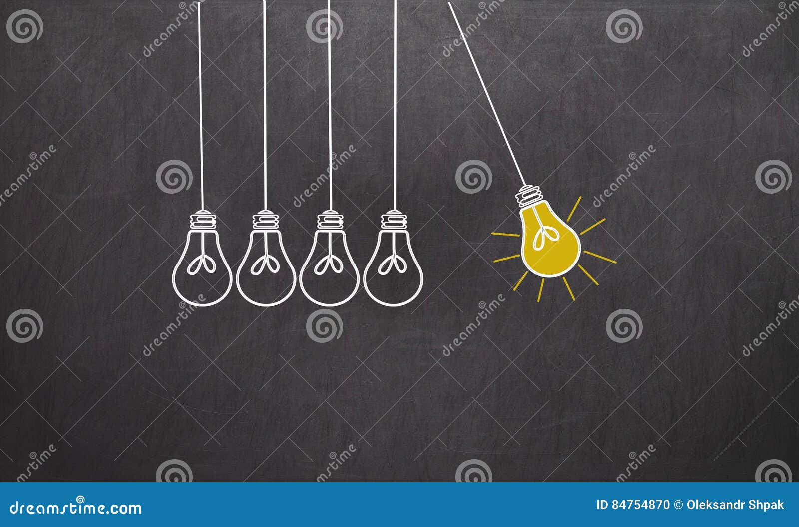 Great Idea. Creativity Concept with Light Bulbs on Chalkboard Stock ...