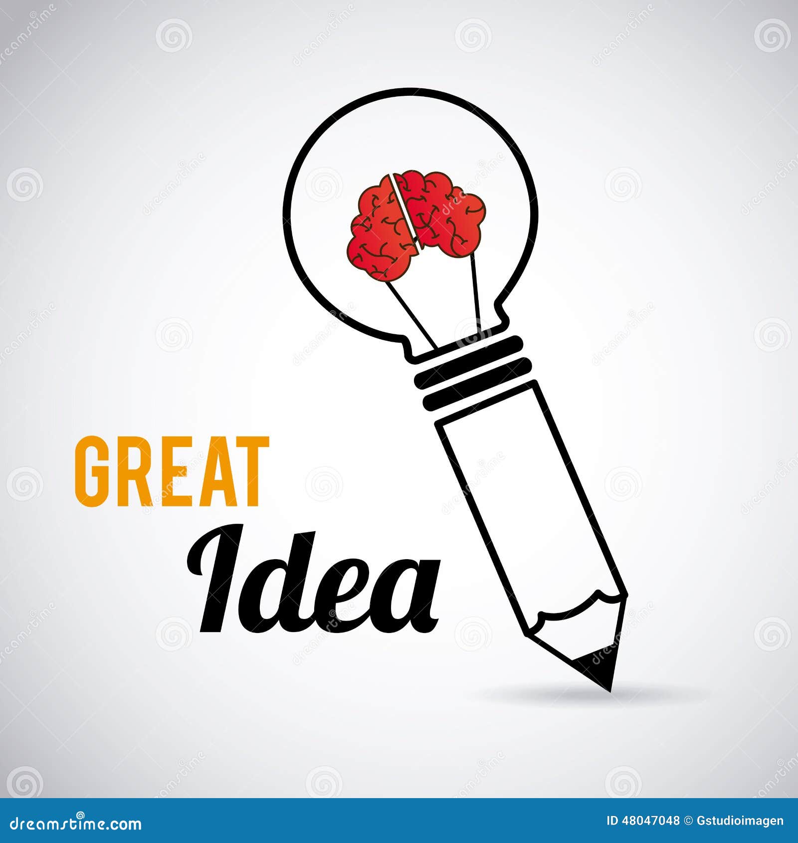 Great idea design stock illustration. Illustration of pencil - 48047048