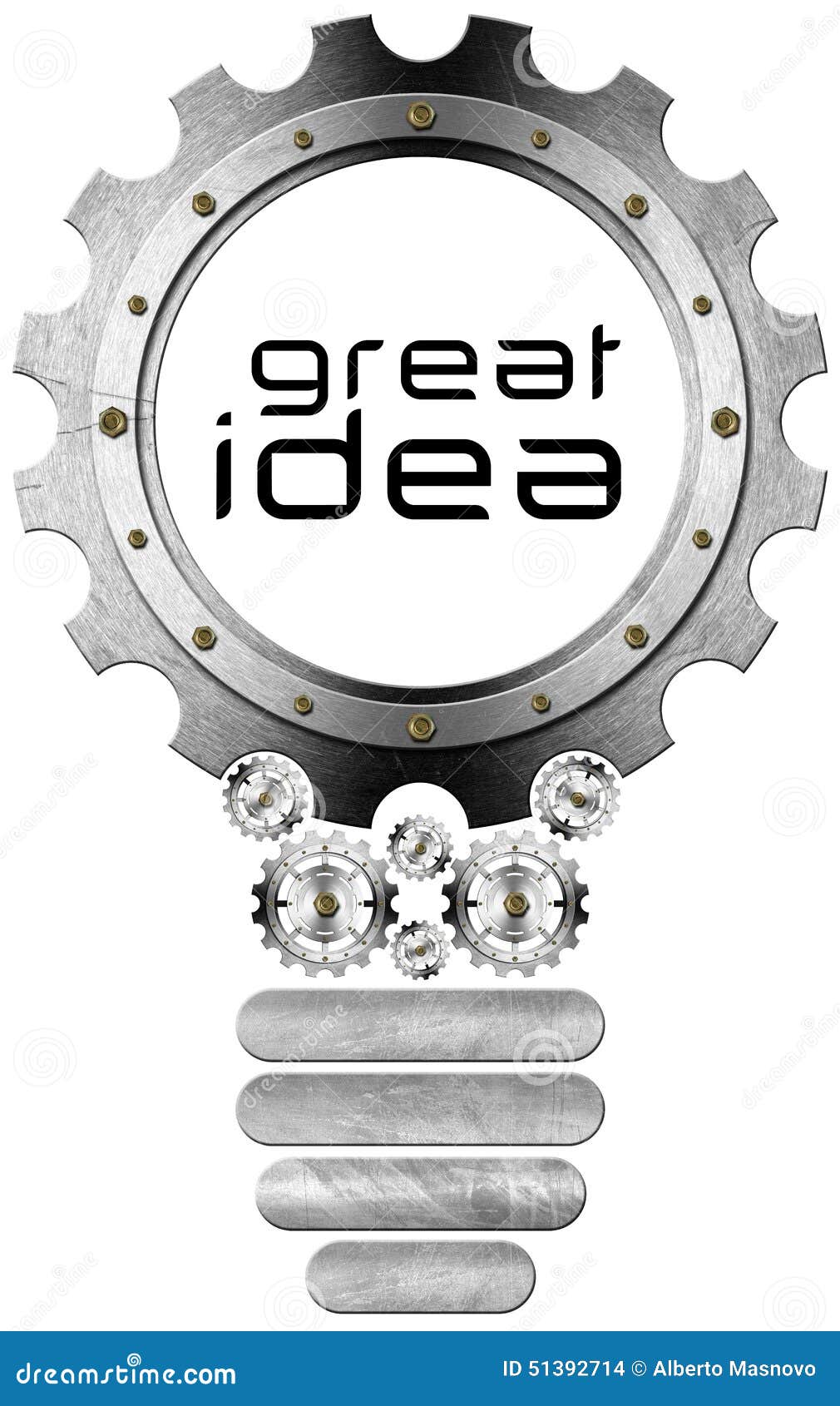 Great Idea - Light Bulb and Gears Stock Illustration - Illustration of ...