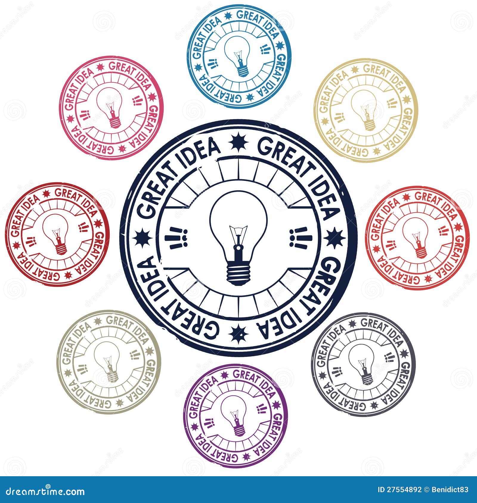 Great idea, stamp stock vector. Illustration of analytic - 27554892