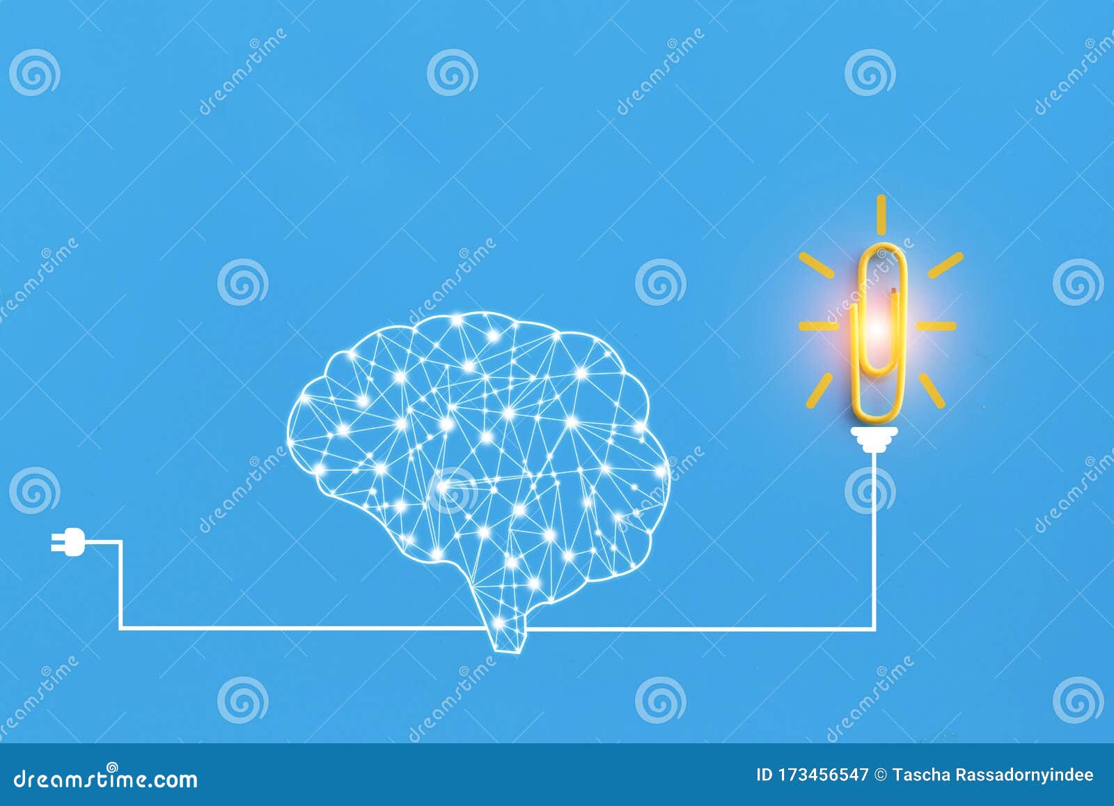 Great Ideas Concept with Human Brain, Paperclip,thinking,creativity ...