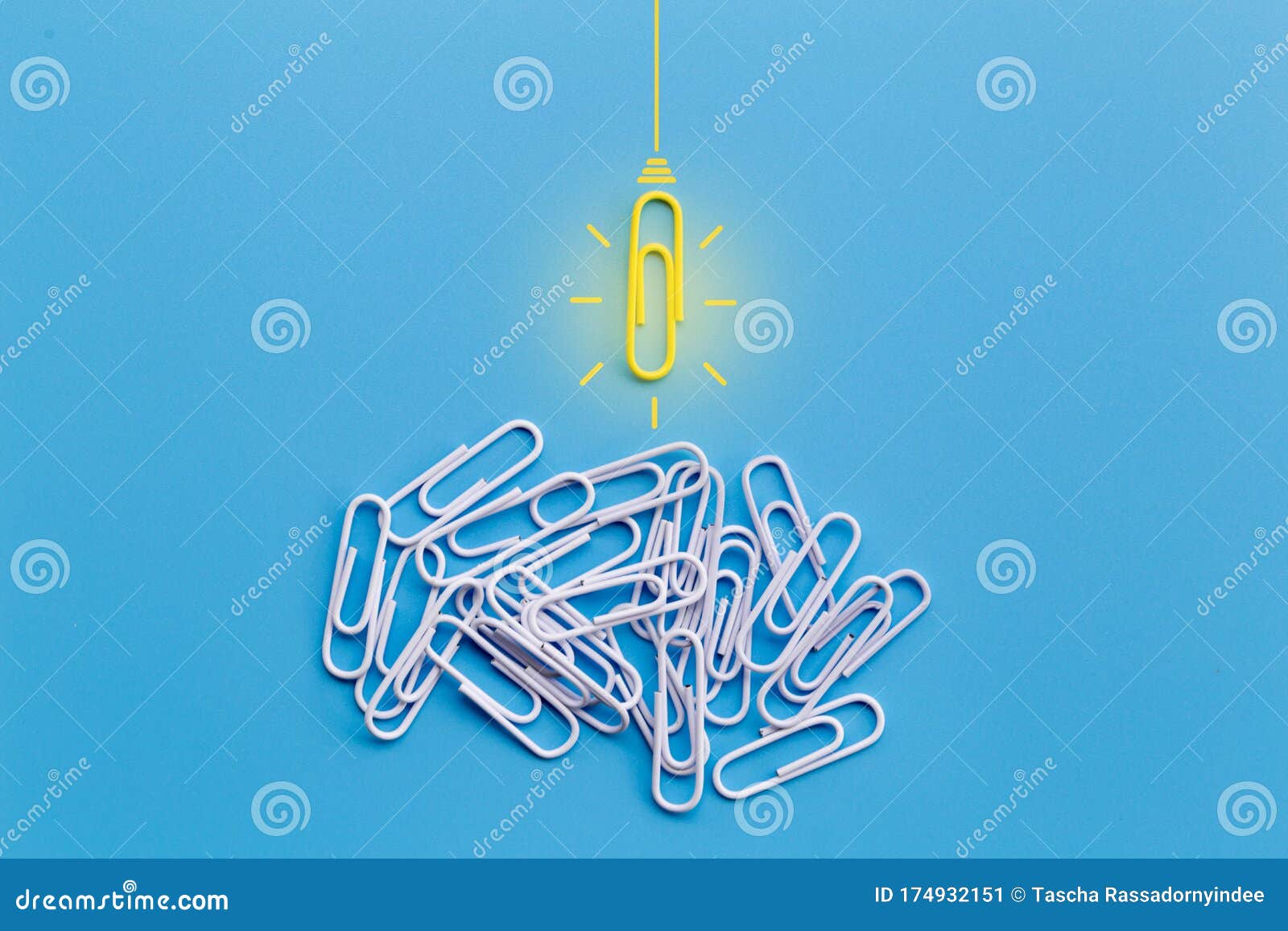 Great Ideas Concept with Paperclip,thinking,creativity,light Bulb on ...