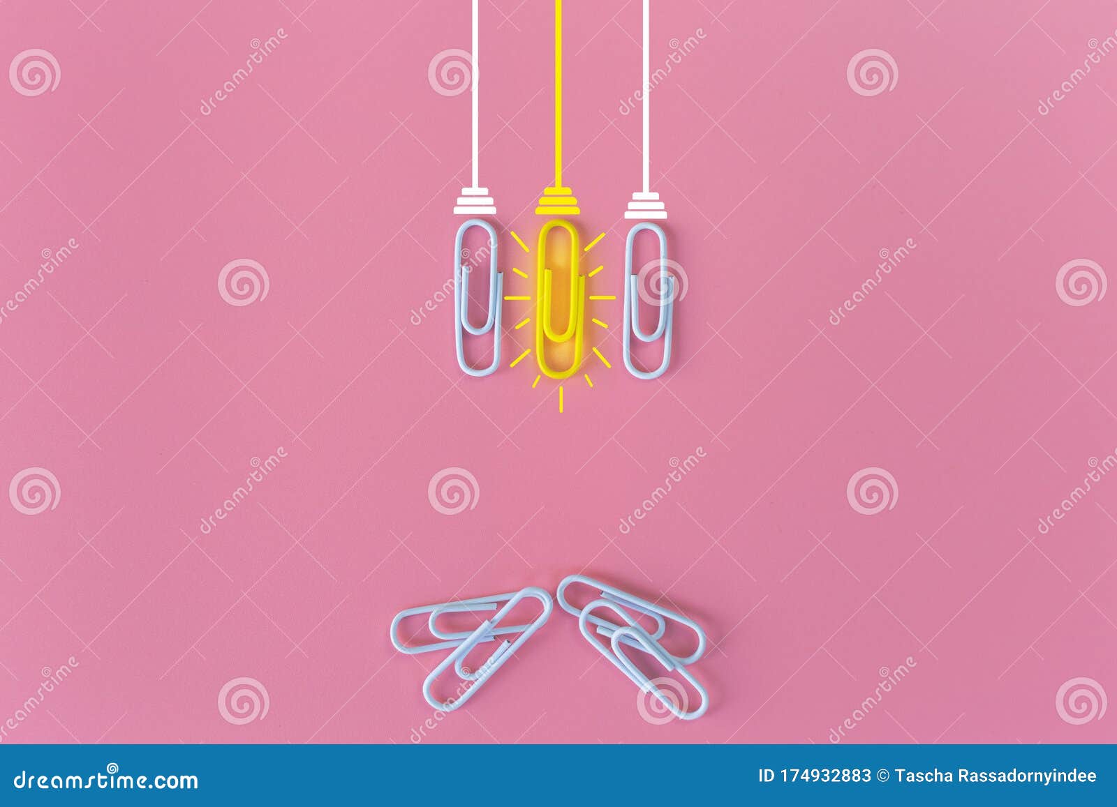 Great Ideas Concept with Paperclip,thinking,creativity,light Bulb on ...
