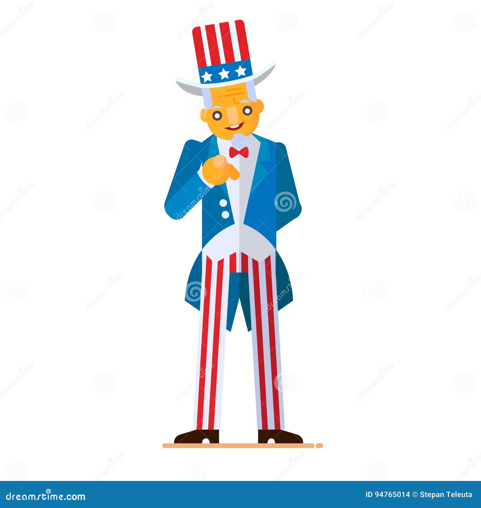 Great Illustration in Flat Style of Uncle Sam Pointing Stock Vector ...